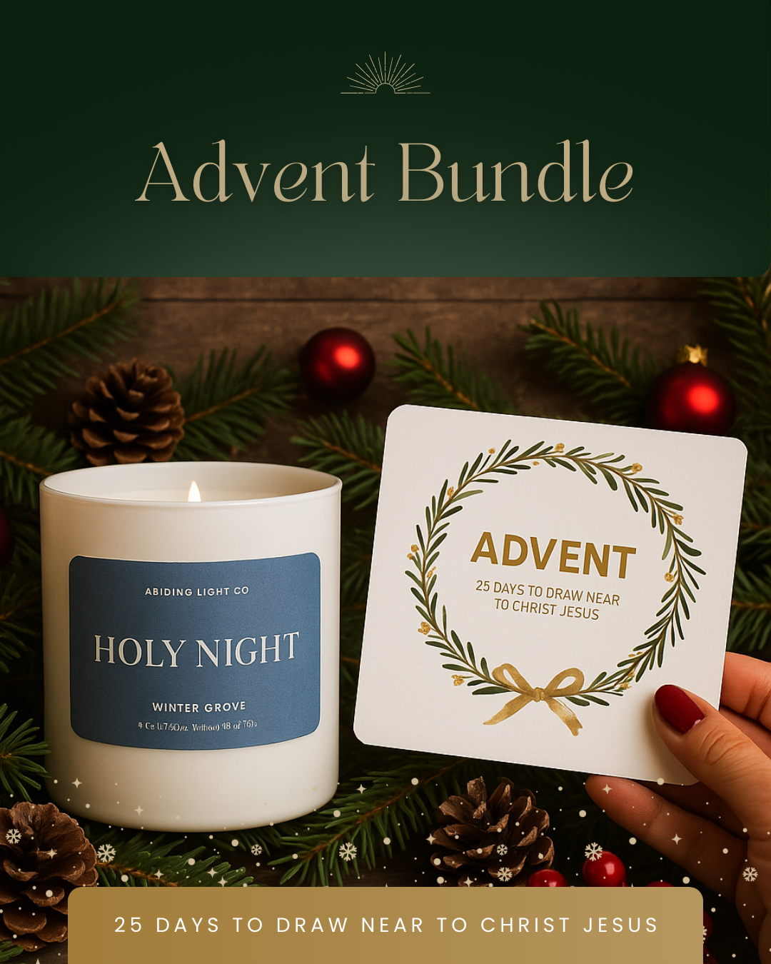 Advent Bundle: Advent Cards and Christmas Candle Gift Set – Abiding Light